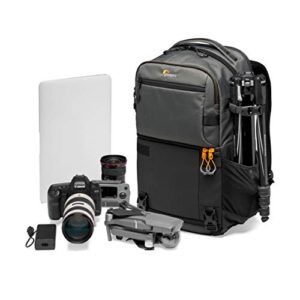 lowepro fastpack pro bp 250 aw iii mirrorless and dslr camera backpack, quickdoor access camera bag insert, 15 inch laptop compart- camera bag backpack for mirrorless, dslr, nikon d850, 300d ripstop