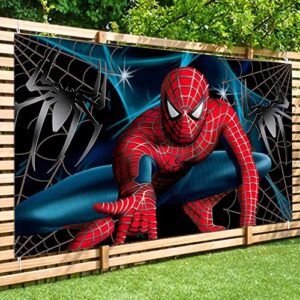 zlhcgd 7x5FT Superhero Spiderman Photography Vinyl Photo Background for Kids Birthday Party Backdrops Decoration