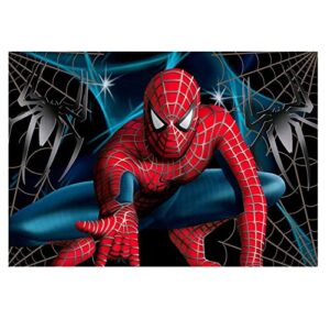 zlhcgd 7x5FT Superhero Spiderman Photography Vinyl Photo Background for Kids Birthday Party Backdrops Decoration