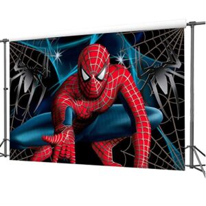 zlhcgd 7x5FT Superhero Spiderman Photography Vinyl Photo Background for Kids Birthday Party Backdrops Decoration