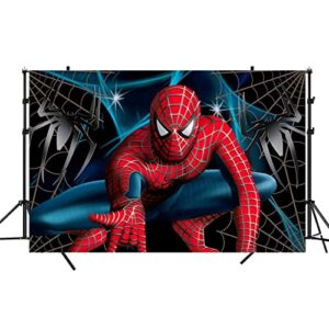 zlhcgd 7x5FT Superhero Spiderman Photography Vinyl Photo Background for Kids Birthday Party Backdrops Decoration