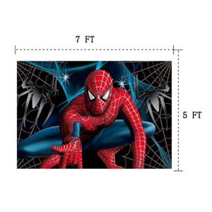 zlhcgd 7x5FT Superhero Spiderman Photography Vinyl Photo Background for Kids Birthday Party Backdrops Decoration