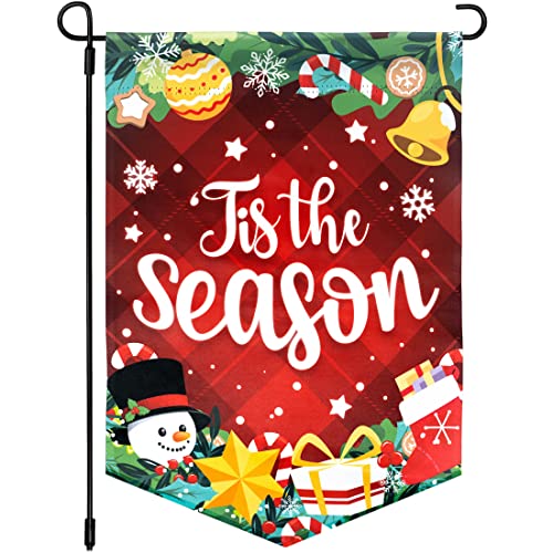 Christmas Garden Flag - Christmas Flags for Outside 12x18 Double Sided - Christmas Flag Weather Resistant - Artist Rendered Christmas Yard Flag- Winter Yard Decorations Holiday Banners Outdoor