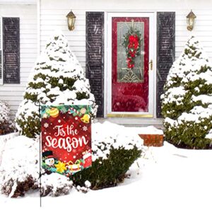 Christmas Garden Flag - Christmas Flags for Outside 12x18 Double Sided - Christmas Flag Weather Resistant - Artist Rendered Christmas Yard Flag- Winter Yard Decorations Holiday Banners Outdoor