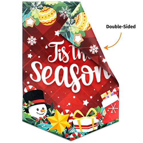 Christmas Garden Flag - Christmas Flags for Outside 12x18 Double Sided - Christmas Flag Weather Resistant - Artist Rendered Christmas Yard Flag- Winter Yard Decorations Holiday Banners Outdoor