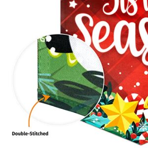 Christmas Garden Flag - Christmas Flags for Outside 12x18 Double Sided - Christmas Flag Weather Resistant - Artist Rendered Christmas Yard Flag- Winter Yard Decorations Holiday Banners Outdoor