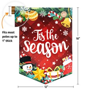 Christmas Garden Flag - Christmas Flags for Outside 12x18 Double Sided - Christmas Flag Weather Resistant - Artist Rendered Christmas Yard Flag- Winter Yard Decorations Holiday Banners Outdoor