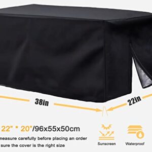 YOUSEEN Folding Wagon Cover, Garden Wagon Covers, D22 x W38 x H20, High Density Waterproof,Utility Wagon Cart Cover (Cover only) Black