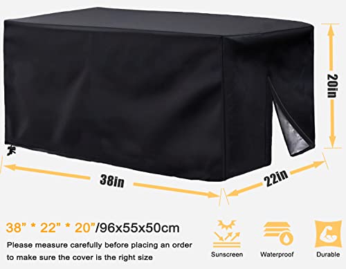 YOUSEEN Folding Wagon Cover, Garden Wagon Covers, D22 x W38 x H20, High Density Waterproof,Utility Wagon Cart Cover (Cover only) Black