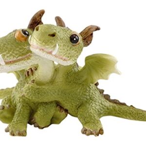 Top Collection Miniature Fairy Garden and Terrarium Mini Dragons Hugging Figurine, Green