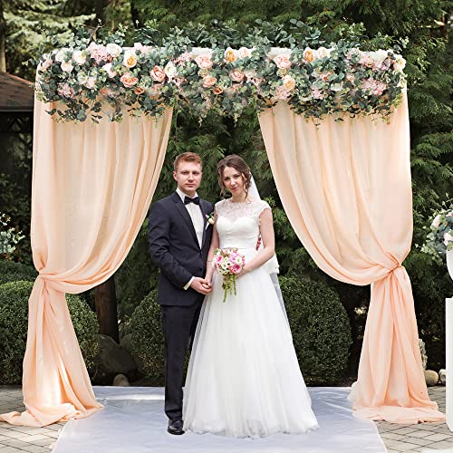 Wokceer 8x8FT Backdrop Stand Heavy Duty Pipe and Drape Kit with Base, Square Adjustable Backdrop Stand for Wedding Birthday Party Photo Booth Background Photography Exhibition Decoration