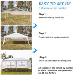 Mytunes 10'x20' Outdoor Waterproof Canopy Tent Outdoor Canopy Tent Camping Gazebo Storage Shelter Pavilion Cater for Party Wedding Heavy Duty Patio Garden Gazebo