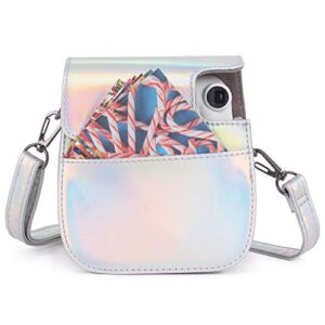 Phetium Instant Camera Case Compatible with Instax Mini 11,PU Leather Bag with Pocket and Adjustable Shoulder Strap (Magic Silver)