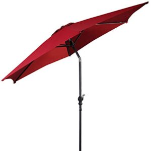 10ft outdoor patio umbrella market table umbrella with crank&strong steel ribs for garden pool deck patio beach backyard,burgundy