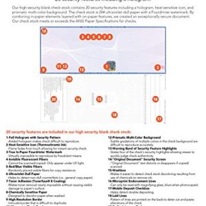 EZ Checks 3 Checks Per Page Hologram High Security Laser Check Stock | 150 Sheets/450 Checks | Blue/Maroon