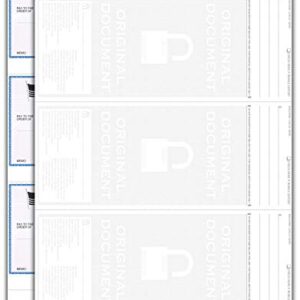 EZ Checks 3 Checks Per Page Hologram High Security Laser Check Stock | 150 Sheets/450 Checks | Blue/Maroon