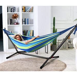 Anyoo Hammock Stand Portable Heavy Duty Steel Stand Easy to Assemble with Carrying Bag Sturdiness Hammock Frame Universal Multi-Use 550 lb Capacity for Outdoor & Indoor Garden