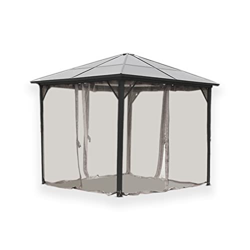 Garden lucky Replacement Gazebo Mosquito Netting 4 Panels for Patio Garden Backyard (10'x10', Beige, Only Netting)