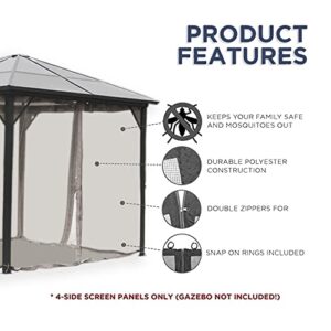 Garden lucky Replacement Gazebo Mosquito Netting 4 Panels for Patio Garden Backyard (10'x10', Beige, Only Netting)