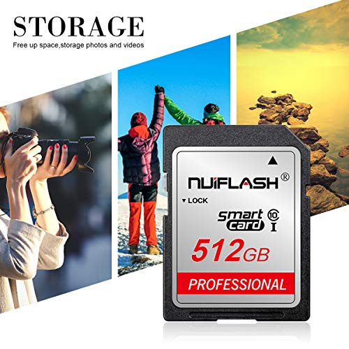 512GB SD Card Class10 Security Digital Fast Speed Memory Cards for Filmmakers,Videographers,Vloggers and Other SD Devices