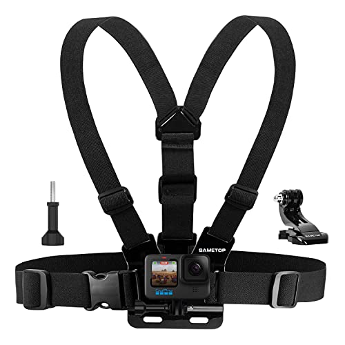 Sametop Chest Mount Strap Harness Chesty Body Mount Compatible with GoPro Hero 11, 10, 9, 8, 7, 6, 5, 4, Session, 3+, 3, 2, 1, Max, Hero (2018), AKASO, DJI Osmo Action Cameras