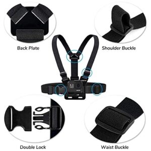 Sametop Chest Mount Strap Harness Chesty Body Mount Compatible with GoPro Hero 11, 10, 9, 8, 7, 6, 5, 4, Session, 3+, 3, 2, 1, Max, Hero (2018), AKASO, DJI Osmo Action Cameras