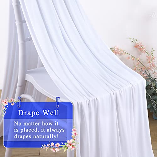 White Backdrop Curtain for Parties Wedding Wrinkle Free White Photo Curtains Backdrop Drapes Fabric Decoration for Baby Shower 5ft x 7ft,2 Panels