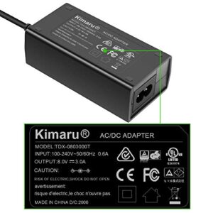 Kimaru ACK-E18 DR-E18 DC Coupler LP-E17 Dummy Battery AC Power Adapter Kit for Canon EOS Rebel SL2 SL3 T6i T6S T7i T8i 200D 200D II 250D 750D 760D 800D 77D 8000D Kiss X8i X9i X10 Cameras.