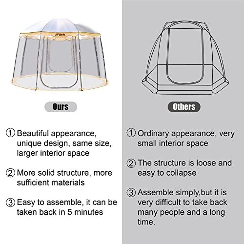 Bubble Igloo PVC Tent, JTDDO Winter Tent Oversize Cold Protection Canopy Tent 12'x12' for 8-10 Person for Outdoor/ Garden/ Backyard/ Patios, Beige