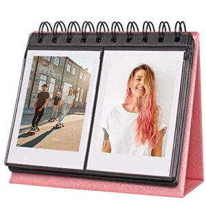 68 pockets mini photo album for fujifilm instax mini 7s 8 8+ 9 25 26 50s 70 90/ fujifilm instax sp 1/ polaroid pic-300p/ polaroid z2300/ lg pd 233/ lg pd 239/ name card (pink)