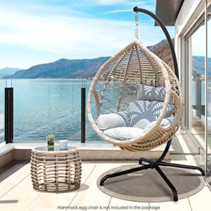 Chihee Hanging Egg Chair Stand,Strong Iron Hammock Chair Frame with Spring Hook Stable Base,Heavy Duty Swing Chair Stand 330 lbs,C Stand for Hanging Chair Indoor Outdoor Bedroom Patio Garden Balcony