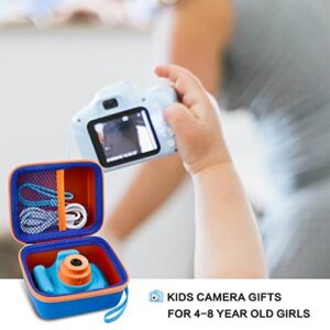 Camera Case Compatible with Seckton/for Rindol/for VATENIC/for Rikum/for GKTZ Kid Toy Video Camera. Kids Digital Cameras Carrying Box for Cable, Battery, SD Card (Box Only)-Orange Zipper