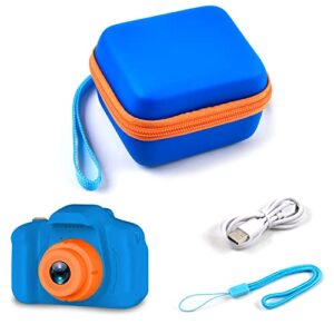 Camera Case Compatible with Seckton/for Rindol/for VATENIC/for Rikum/for GKTZ Kid Toy Video Camera. Kids Digital Cameras Carrying Box for Cable, Battery, SD Card (Box Only)-Orange Zipper