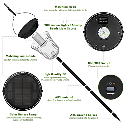 WTGEGF Solar Pathway Lights Outdoor, 4 Pack 200 Lumens Landscape Path Lights, IP65 Waterproof Warm/White Solar Driveway Lights, Long Lasting LED Solar Walkway Back Yard Lights for Garden Lawn Patio