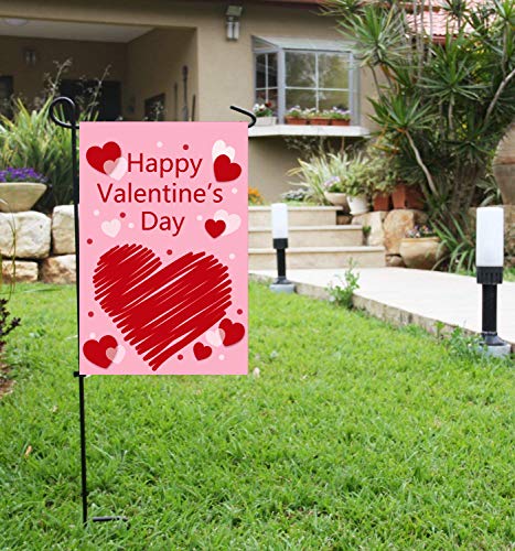 Happy Valentine Garden Flag Double Sided 12 X 18 Inch, Valentines Day Decorations for Garden Valentines Day Party Supplies