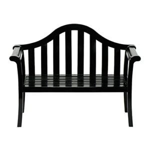 achla designs 125-0008 camelback garden, 4 ft black bench, 48-in l