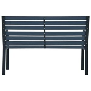 vidaXL Patio Garden Bench Ourdoor Backyard Terrace Lawn Garden Seating Seat Furniture Wooden Iron Metal Curved Back/Armrests Furniture