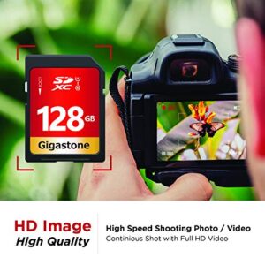 Gigastone 128GB 2-Pack SD Card UHS-I U1 Class 10 SDXC Memory Card High Speed Full HD Video Canon Nikon Sony Pentax Kodak Olympus Panasonic Digital Camera, Full Size SD Card