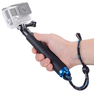 vicdozia 19” extension selfie stick, portable hand grip waterproof handheld monopod adjustable pole compatible with gopro hero(2018) hero 10 9 8 7 6 5 4 3 akaso sjcam dji osmo and more sports cameras