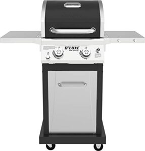 nexgrill 720-0864ra premium 2 burner propane barbecue gas grill, outdoor cooking, patio, garden barbecue grill, 28000 btus, foldable side table, with full stainless steel control panel