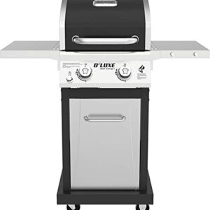 Nexgrill 720-0864RA Premium 2 Burner Propane Barbecue Gas Grill, Outdoor Cooking, Patio, Garden Barbecue Grill, 28000 BTUs, Foldable Side Table, with Full Stainless Steel Control panel