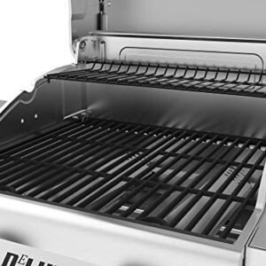 Nexgrill 720-0864RA Premium 2 Burner Propane Barbecue Gas Grill, Outdoor Cooking, Patio, Garden Barbecue Grill, 28000 BTUs, Foldable Side Table, with Full Stainless Steel Control panel