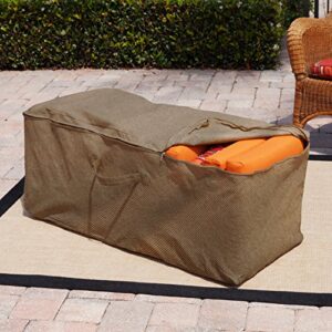 Budge P9A10PM1 English Garden Cushion Storage Bag Heavy Duty and Waterproof, 1 Count (Pack of 1), Tan Tweed