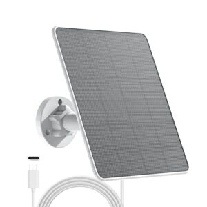 solar panels for wireless outdoor security camera, 6w ip65 waterproof solar panel for battery surveillance cam, not compatible with arlo & ring camera 360° adjustable micro usb & type-c port