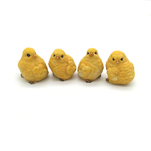 Posee Outdoor Garden Decoration Little Yellow Chicks Chicken Statues Lawn Ornament 2 Inches