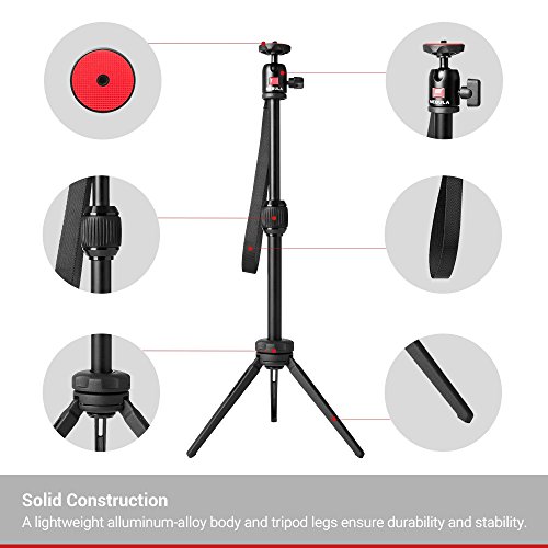 Anker Nebula Capsule Series Adjustable Tripod Stand, Compact, Aluminum Alloy Portable Projector Stand for Capsule, Capsule Max, and Capsule II with Universal Mount and Swivel Ball Head