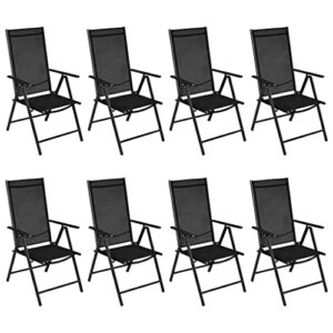 vidaXL Patio Dining Set 7 Piece Outdoor Garden Terrace Yard Dining Table and Chair Seating Seat Sitting Chair Furniture Aluminum Black