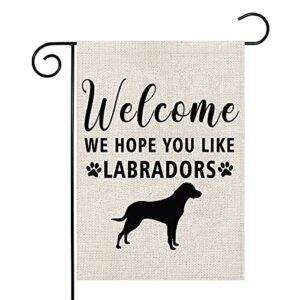 labrador garden flag labrador flag welcome we hope you like labradors garden flag (like labradors f)