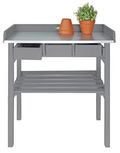 esschert design garden work bench, gray