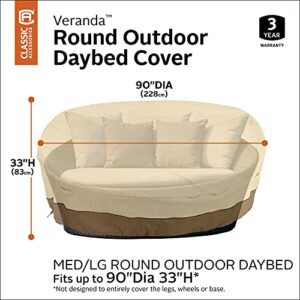 Classic Accessories Veranda Water-Resistant 90 Inch Round Patio Daybed Cover, Patio Furniture Covers